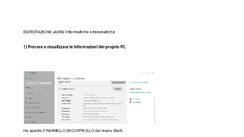 Esercitazioni di Abilità Informatiche - Corso 1 - Studocu