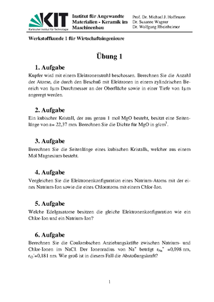 Werkstoffkunde 1 - Zusammenfassung - Werkstoffkunde – Zusammenfassung Einführung in die - Studocu