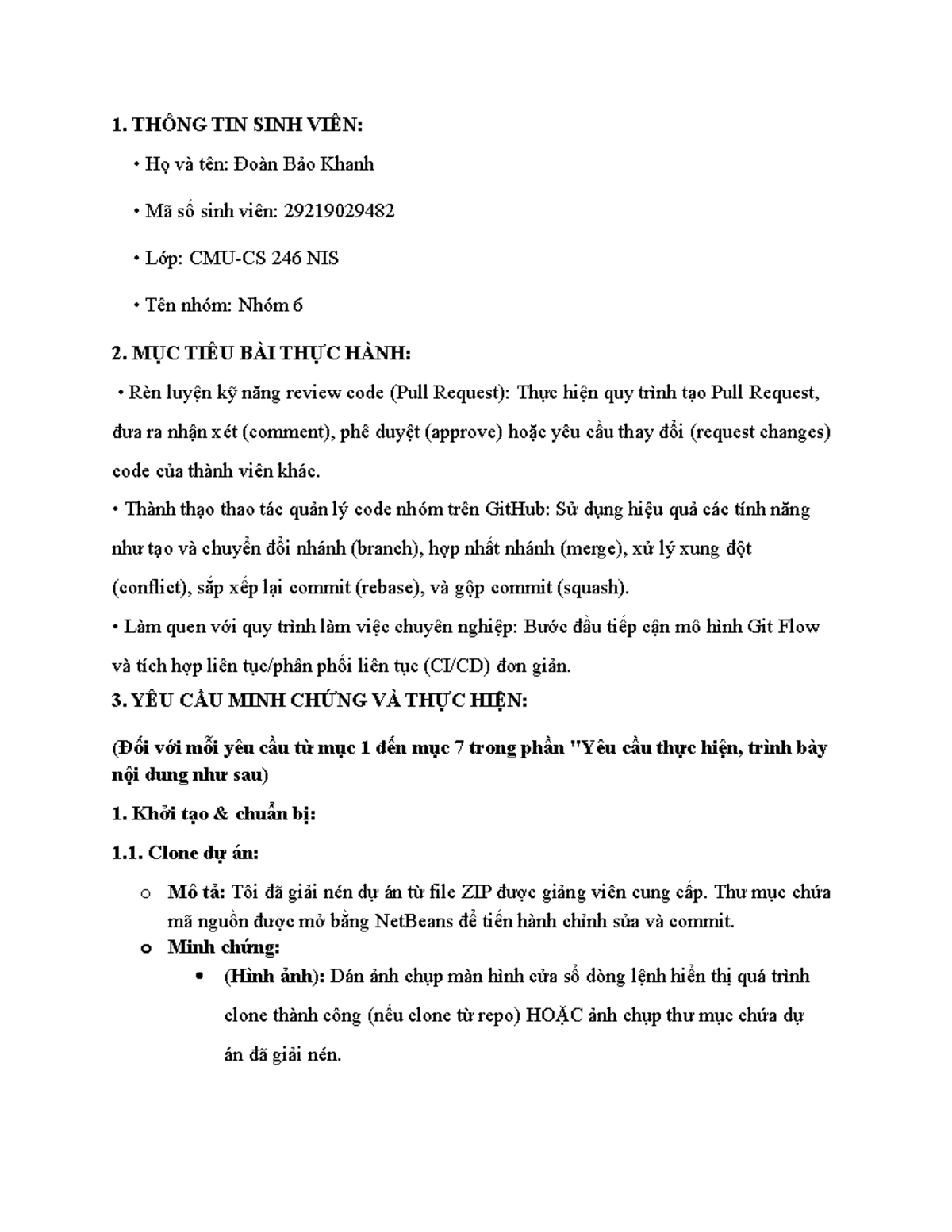 29219029482 Bài Tập Thực Hành 3: Kỹ Năng Review Code và GitHub - Studocu