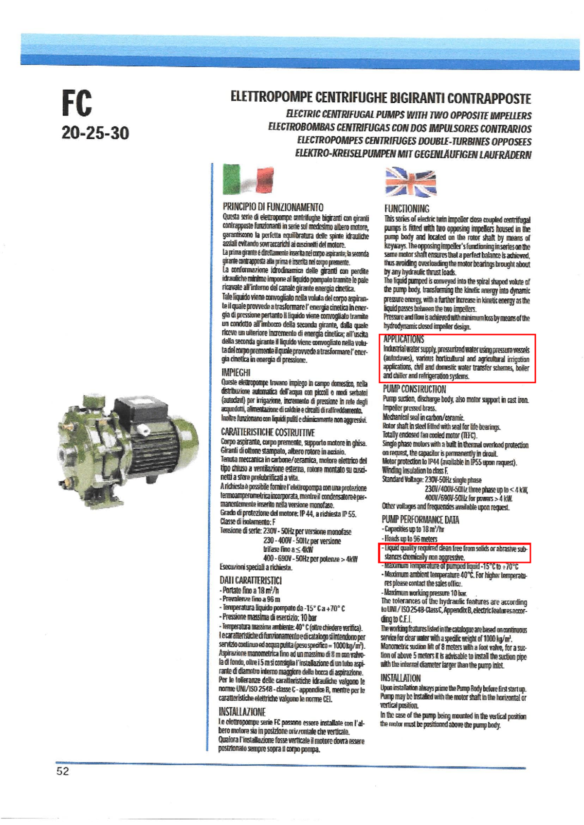SAER PUMP FC 25 2B - Electric Centrifugal Pumps Overview - Studocu