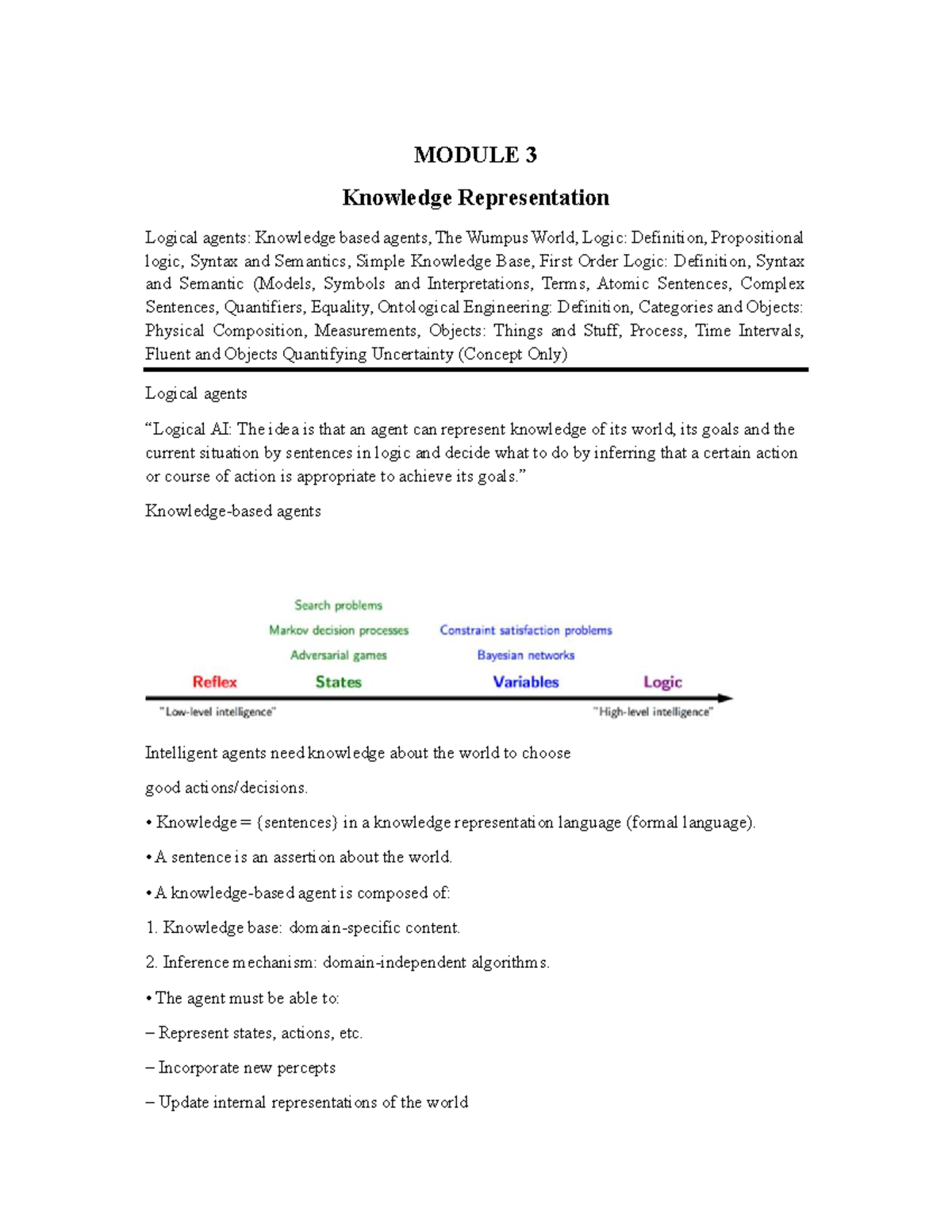 Mod 3 - Artificial Intelligence: Knowledge Representation Concepts ...