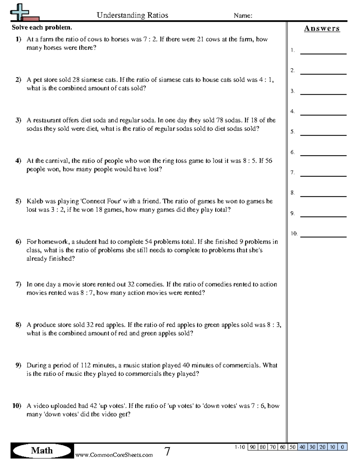 Math 7: Understanding Ratios - Problem Solving Guide - Studocu