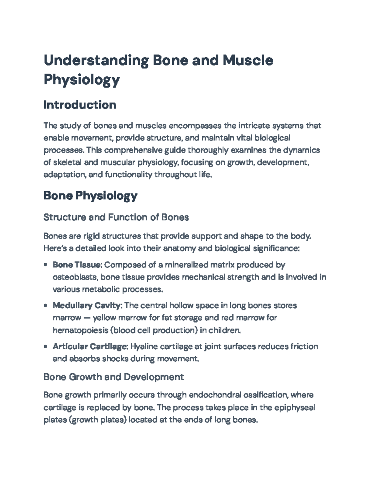 Physiology of Bone and Muscle: Growth, Structure, and Function ...