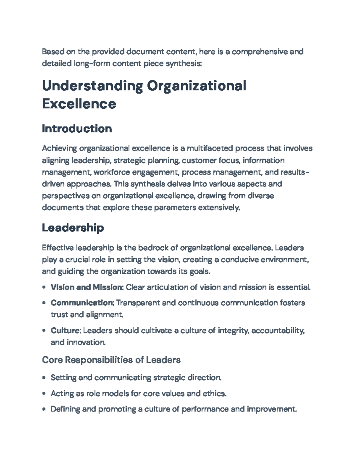 Strategies for Achieving Organizational Excellence: Best Practices ...