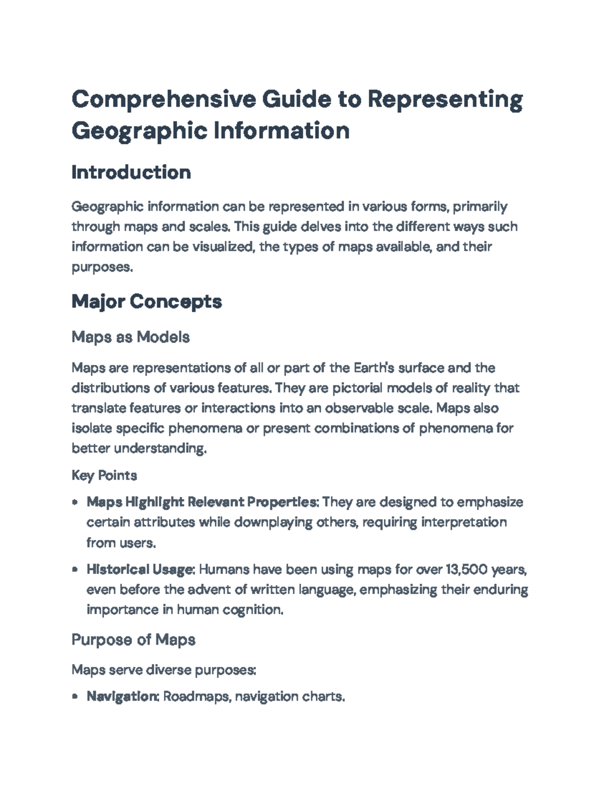 Geographic Information Representation: Types of Maps and Scales ...