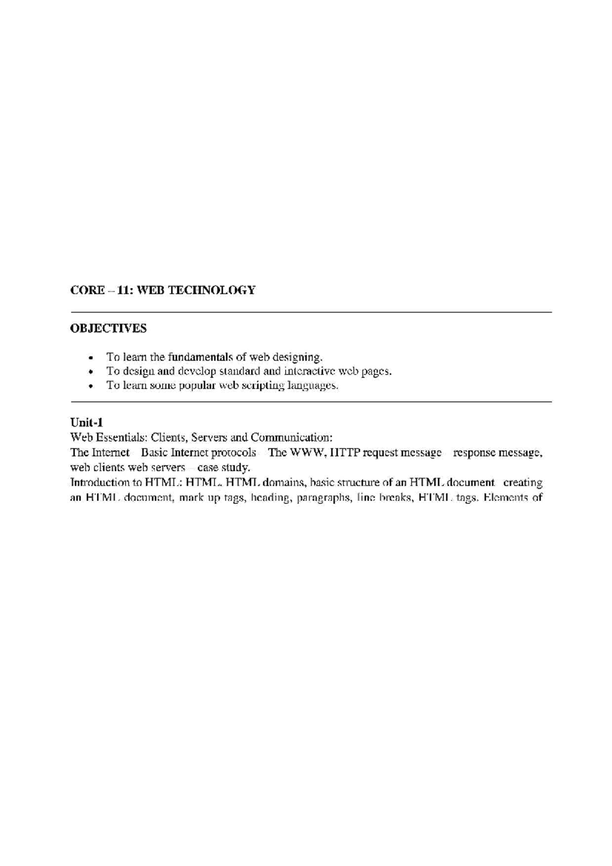 CORE 11-14: Web Technology, Software Engineering & Graphics Syllabus ...