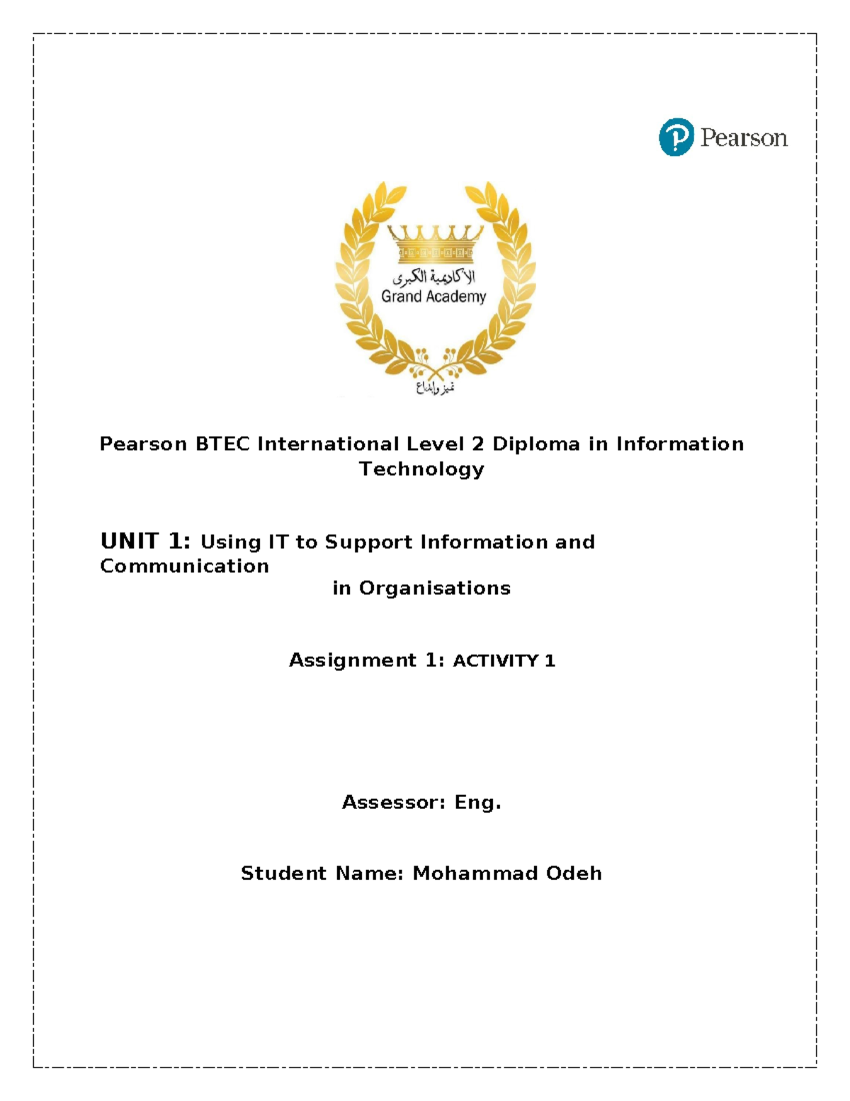 BTEC IT Level 2 Unit 1: Enhancing Haustier Business with IT Solutions ...
