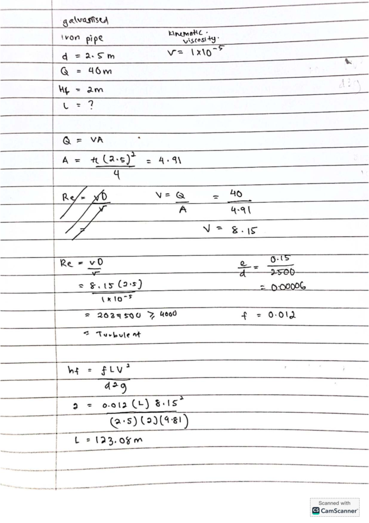 Fluid Mechanics - Activity Analysis & Kinematic Calculations - Studocu