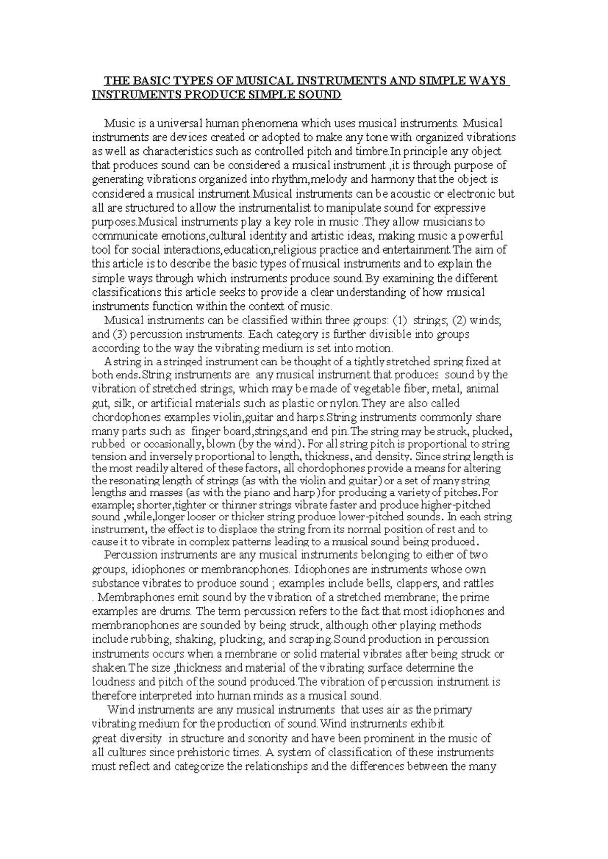 Music 101: Basic Types of Musical Instruments and Sound Production ...