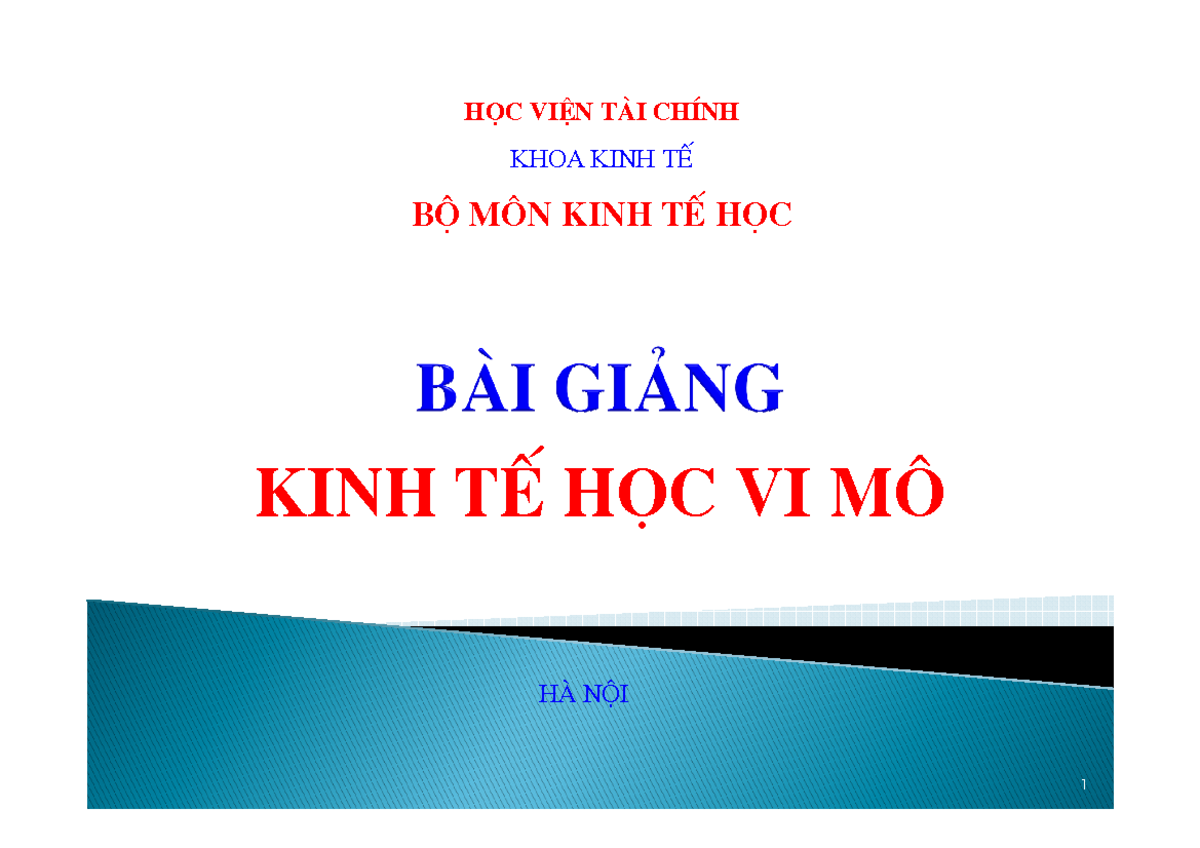 Häc viÖn tài chính KINH TẾ VĨ MÔ: Phân Tích Cung Cầu và Doanh Thu - Studocu