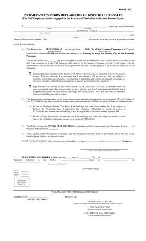 Annex f - Notes - ANNEX “F” BIR FORM NO.__________ Republic of the ...
