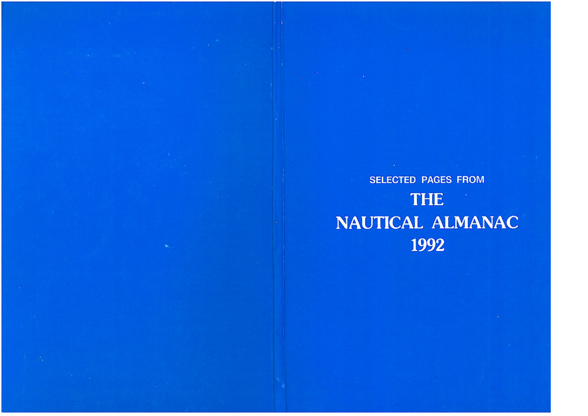 Nautical Almanac 1992: Selected Pages Overview and Key Insights - Studocu
