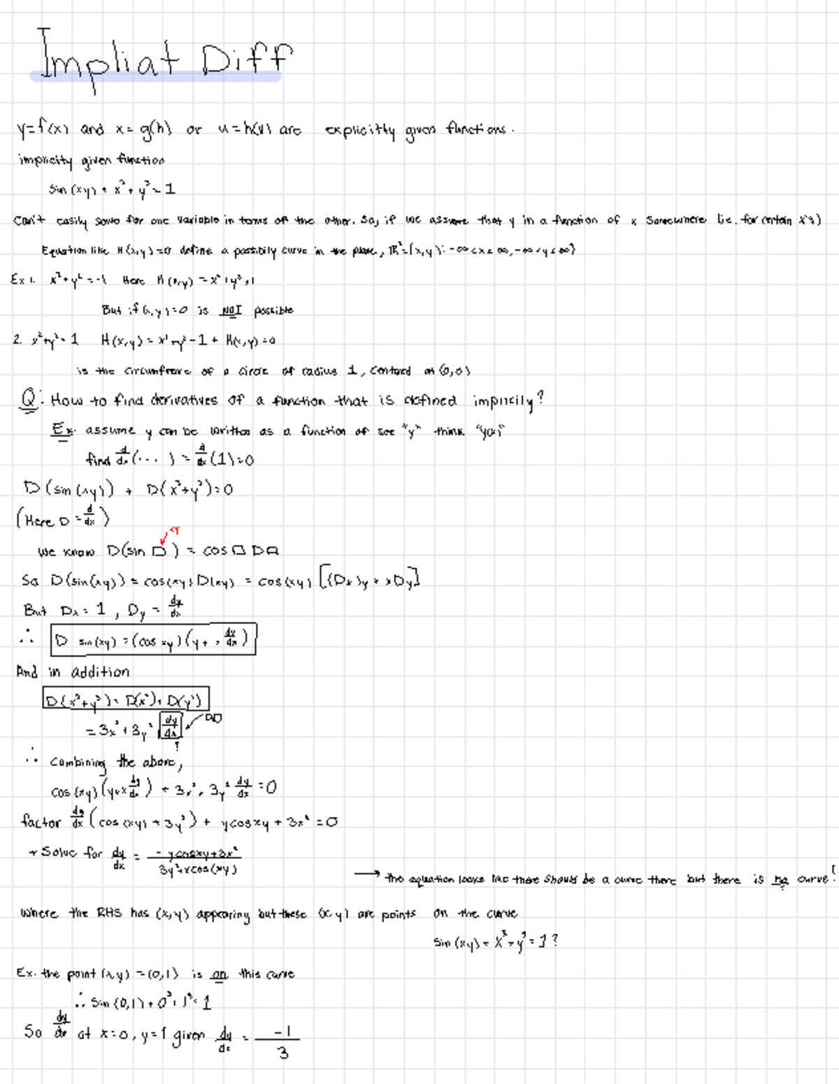 Lecture 5: Implicit Functions and Derivatives Analysis - Studocu
