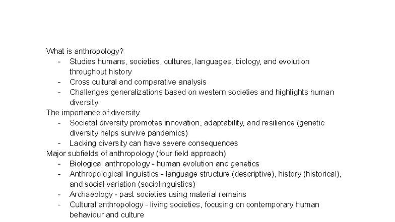 Linguistic Anthropology Overview: Key Concepts and Subfields - Studocu