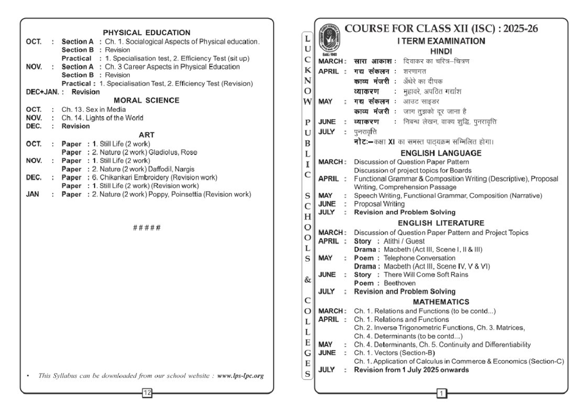 ISC Class XII Physical Education: Term Exam Syllabus Overview - Studocu