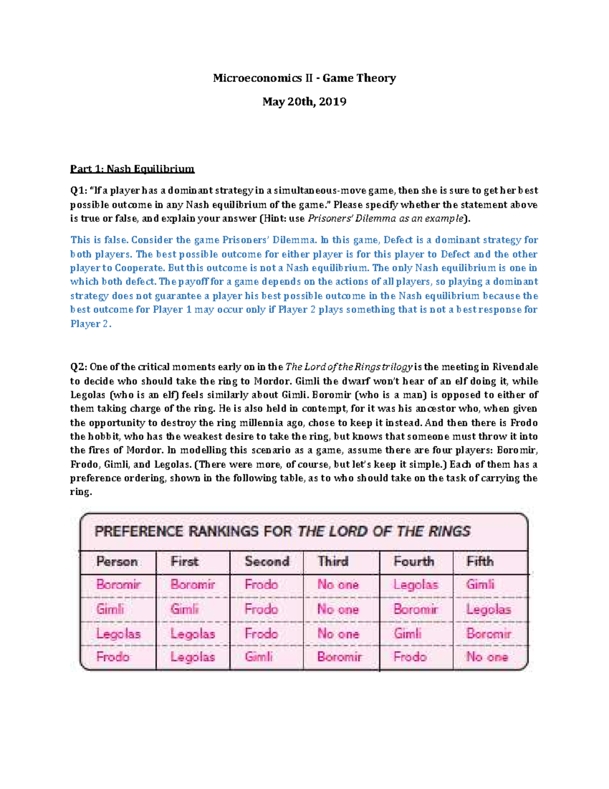 Game Theory Exam: Nash Equilibrium & Strategic Interaction Analysis ...