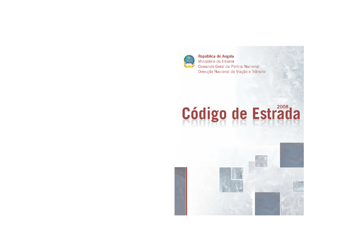 Código de Estrada Angolano - Segurança Rodoviária e Normas de Trânsito ...
