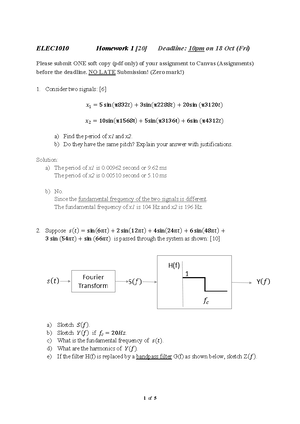 ELEC 1010 Final Exam Paper 21 Spring 2023: Key Concepts & Solutions - Studocu