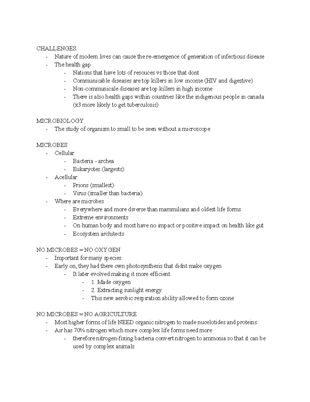 Unit 1 MGY - medical microbiology - CHALLENGES Nature of modern lives ...