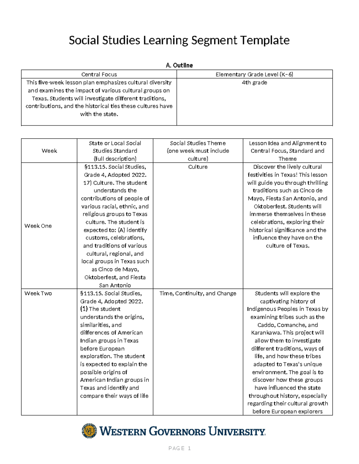 Social Studies Learning Segment Template revisions - Social Studies ...