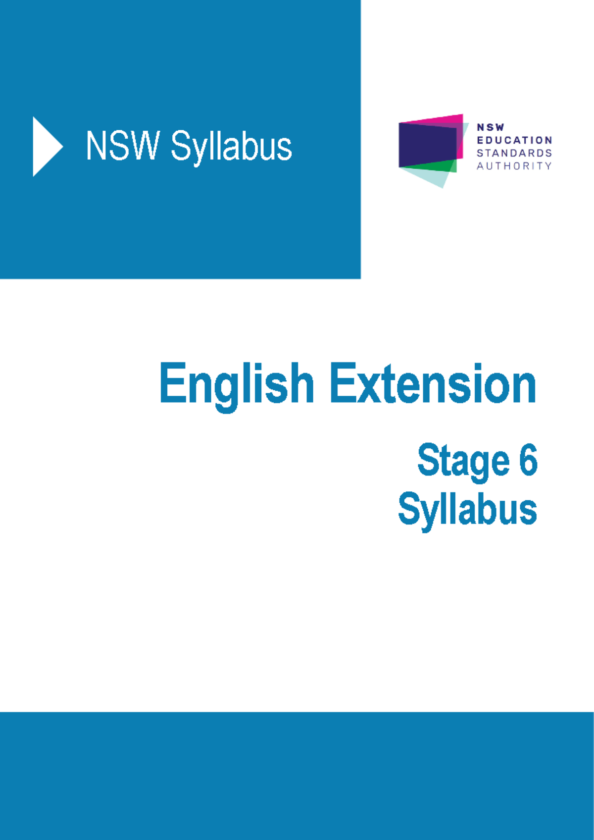 English Extension Stage 6 Syllabus 2017 - NESA Official Document - Studocu