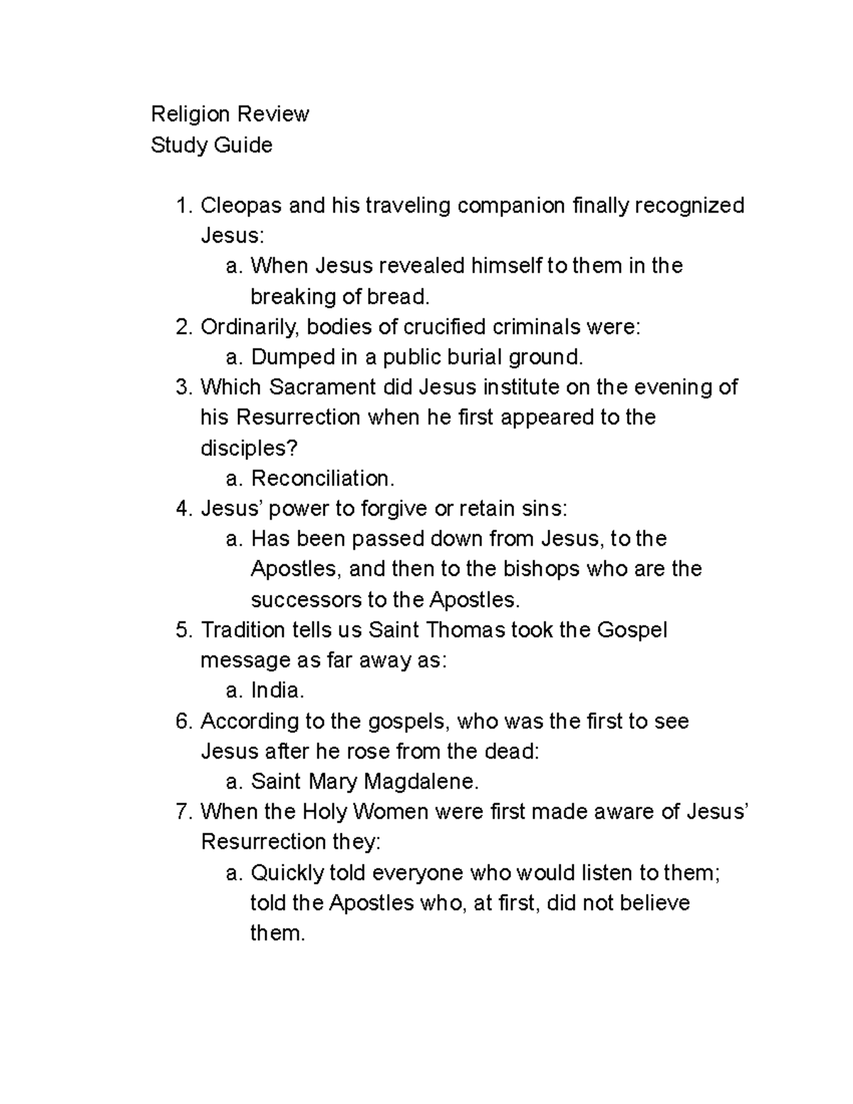 Religion Chapter 11 Test Study Guide and Review - Studocu