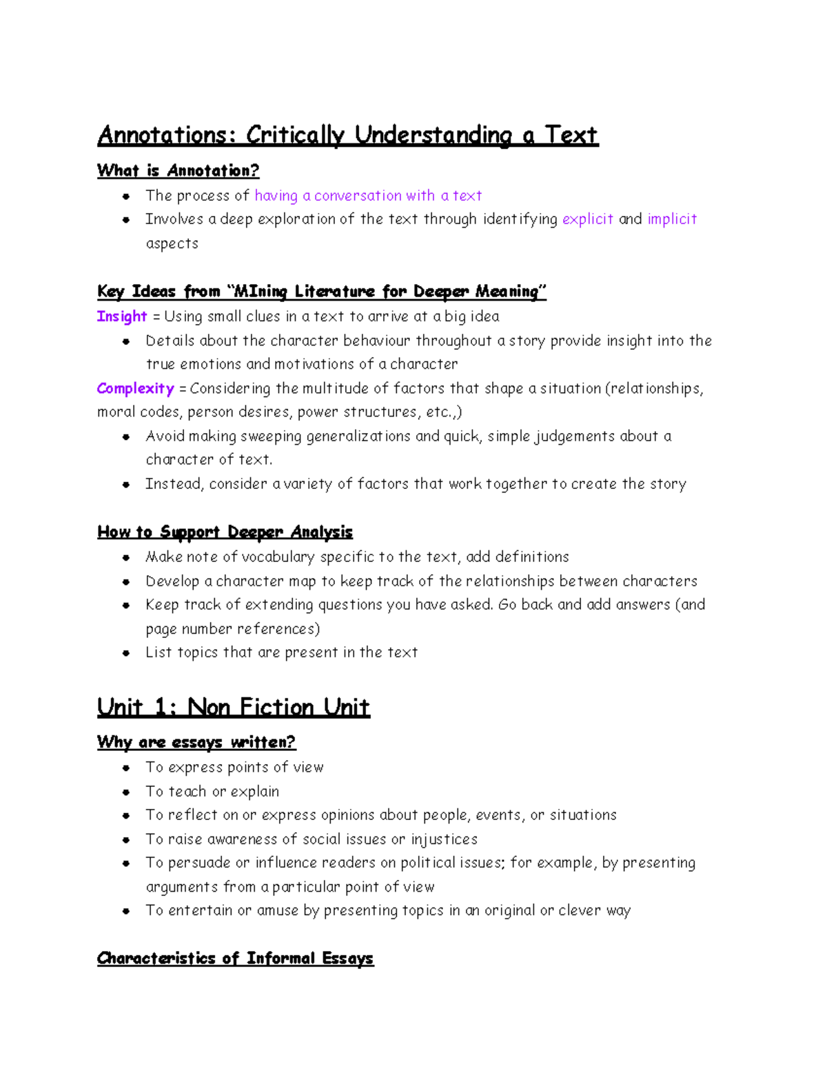 Grade 12 English: Annotations and Literary Analysis Techniques - Studocu