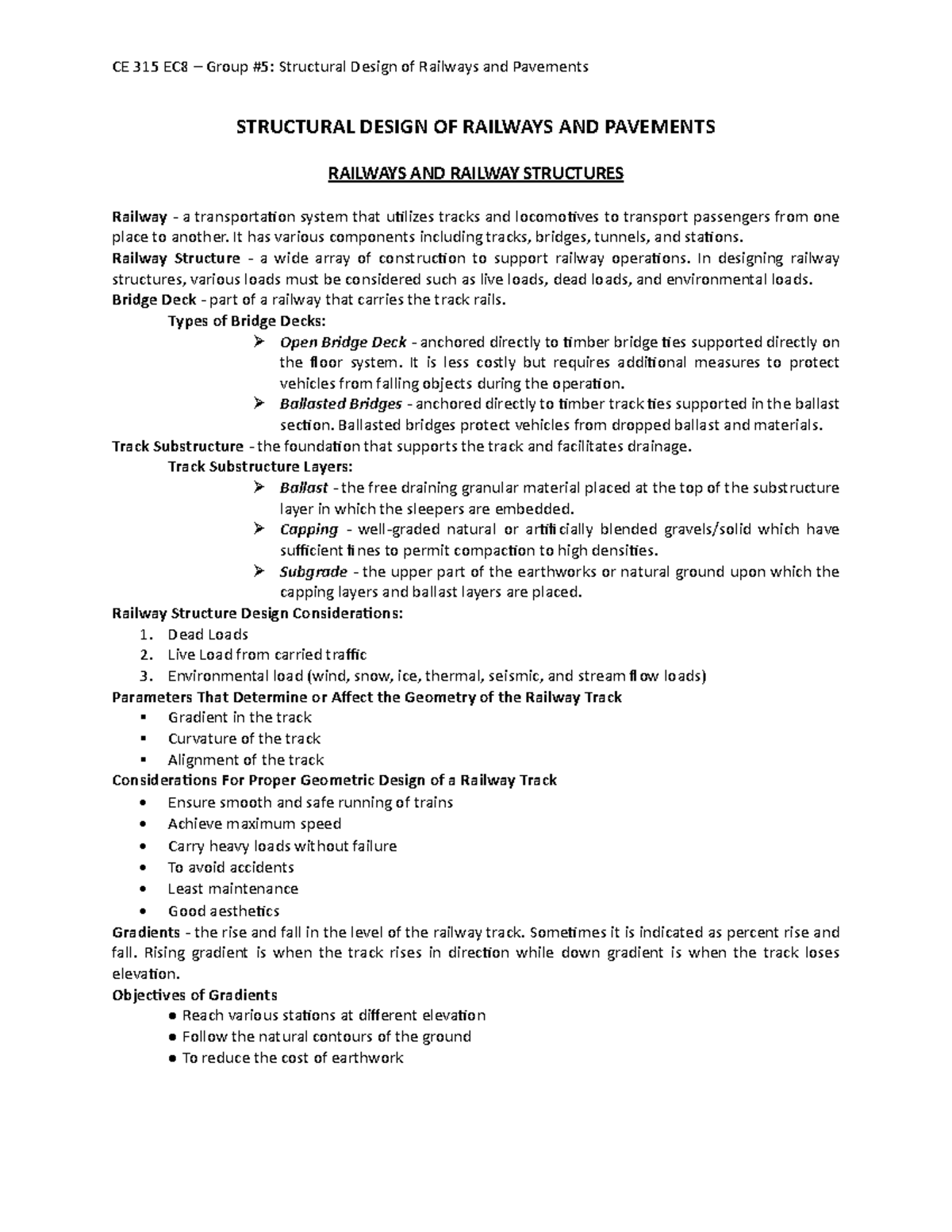 Structural Design of Railways and Pavements (ENG 304) Comprehensive ...