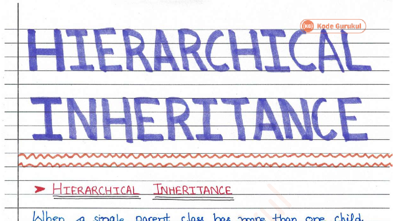 Hierarchical Inheritance in Python: Class Structure Explained - Studocu