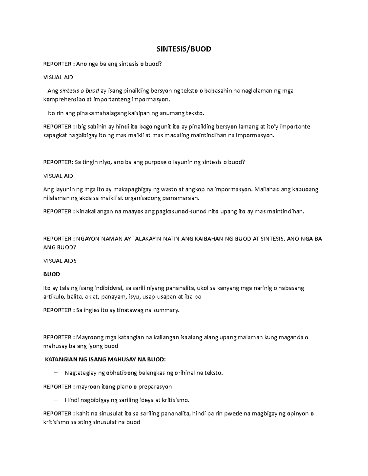 Piling Larang (Study Notes on Sintesis, Buod, and Bionote) - Studocu