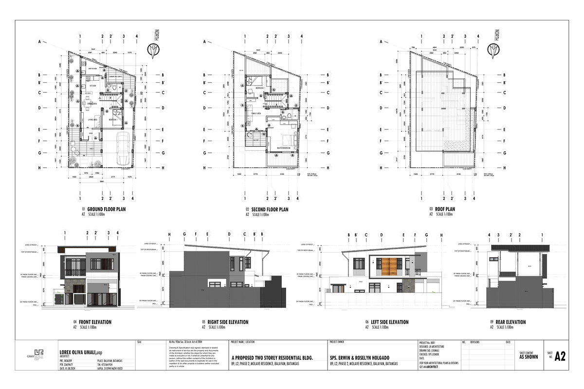 A2 Architectural Plans for Proposed Two-Storey Residential Bldg. - Studocu