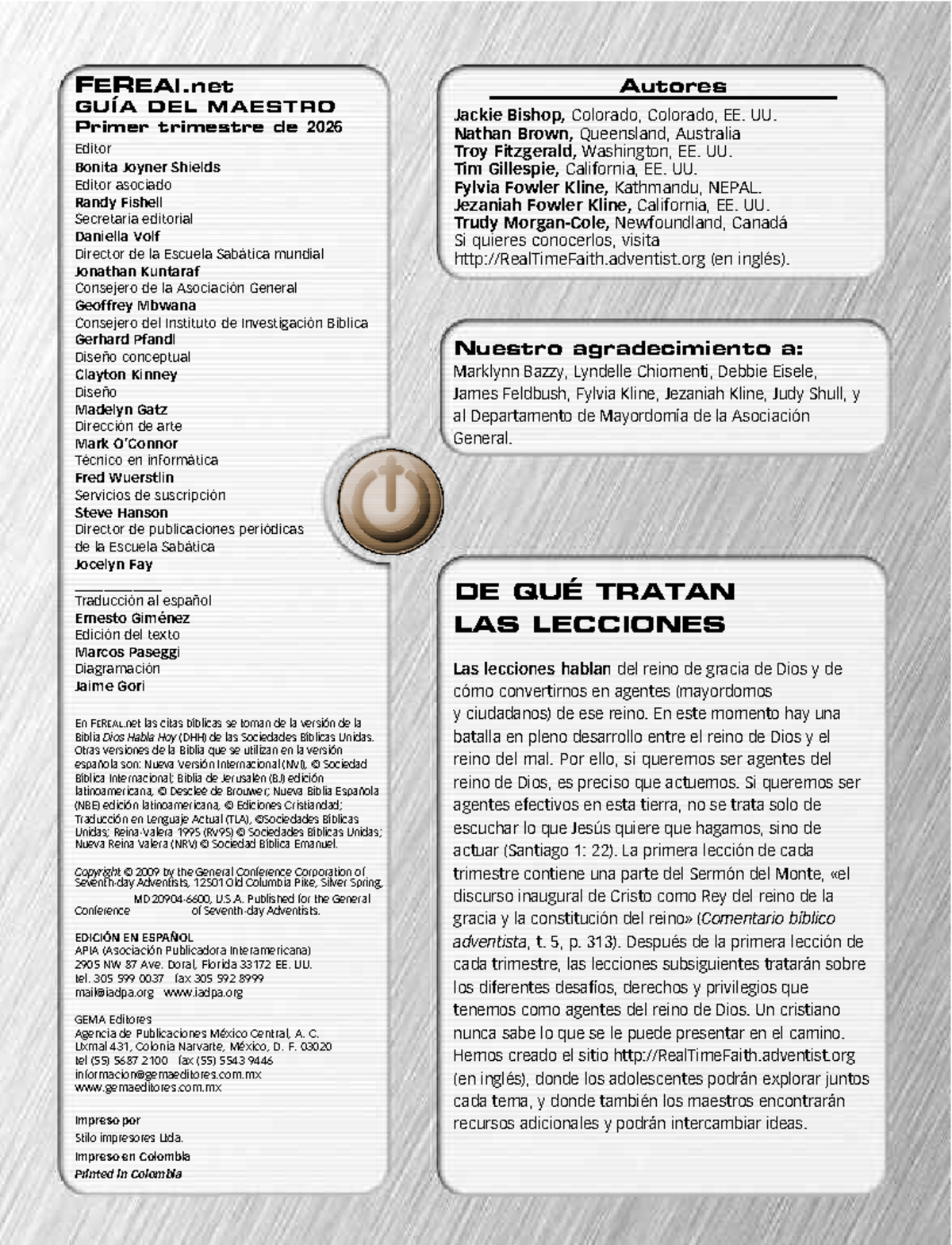 Guía del Maestro: Lecciones del Primer Trimestre 2026 (FEREAl.net ...
