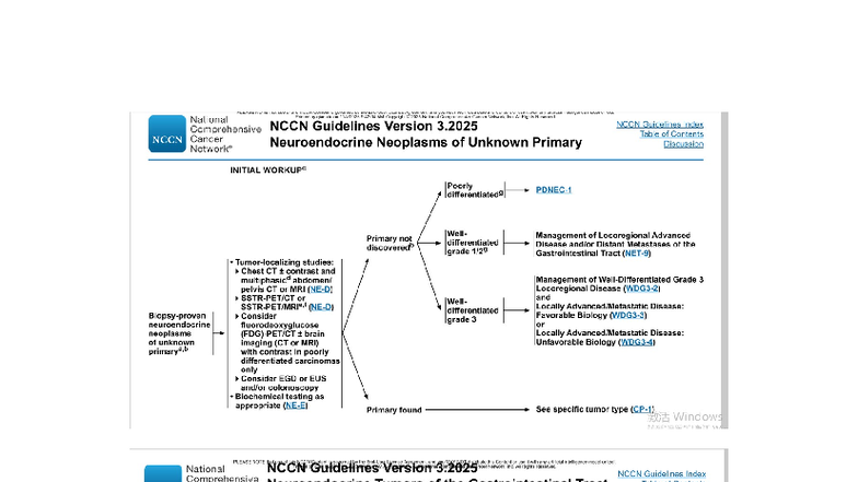 NCCN Guidelines V3.2025: Management of Neuroendocrine Tumors - Studocu