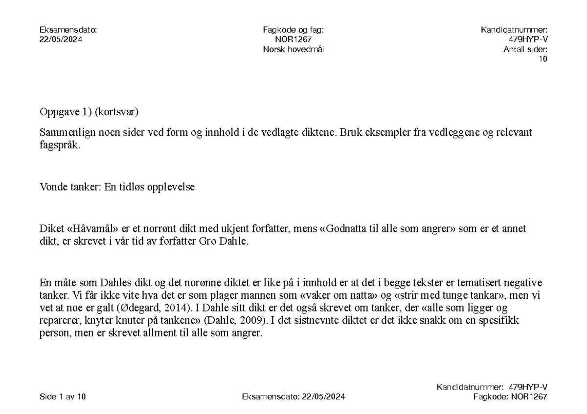 Hefte til norsk skriftlig eksamen - oppslagsverk for eksamen - Studocu