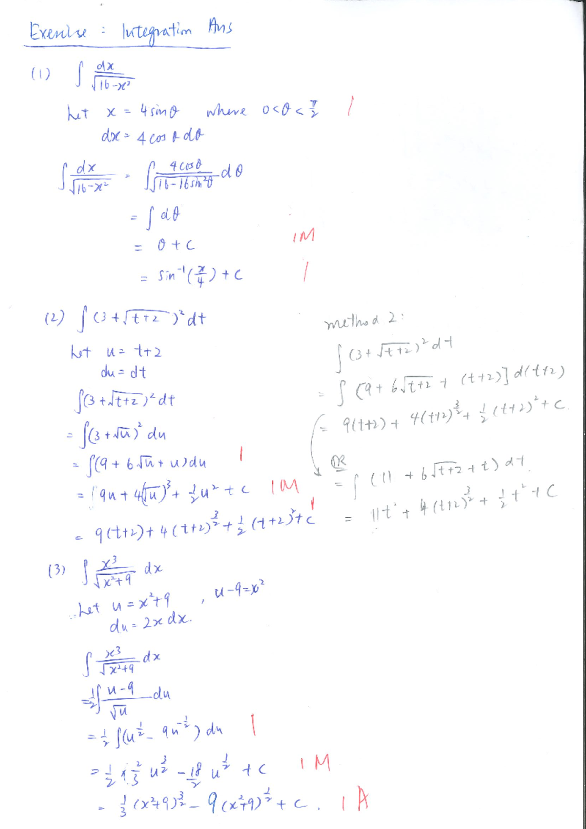 MATH 2025: Integration Techniques and Applications Notes - Studocu