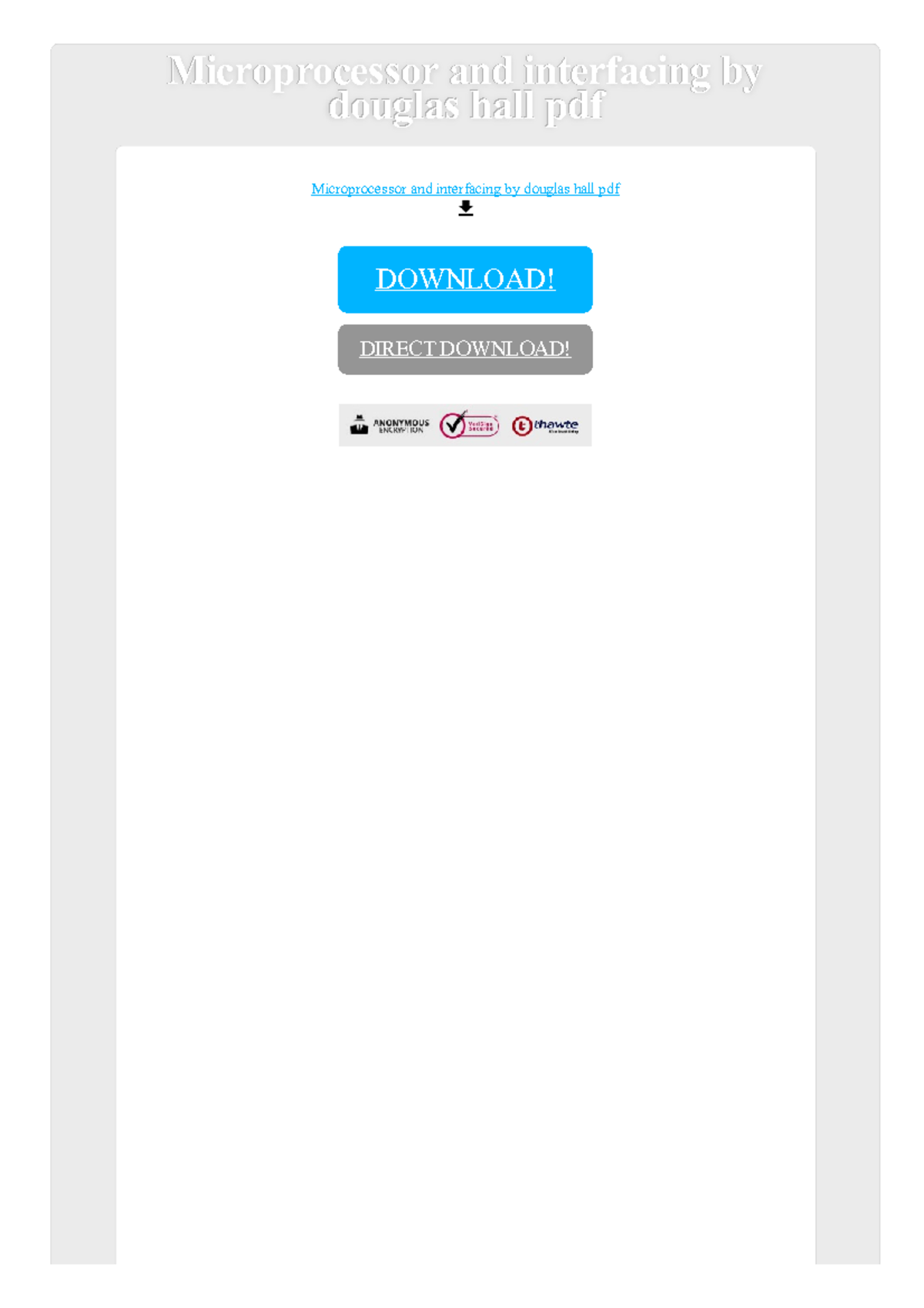 Microprocessors and Interfacing by Douglas V. Hall - PDF Resources - Studocu