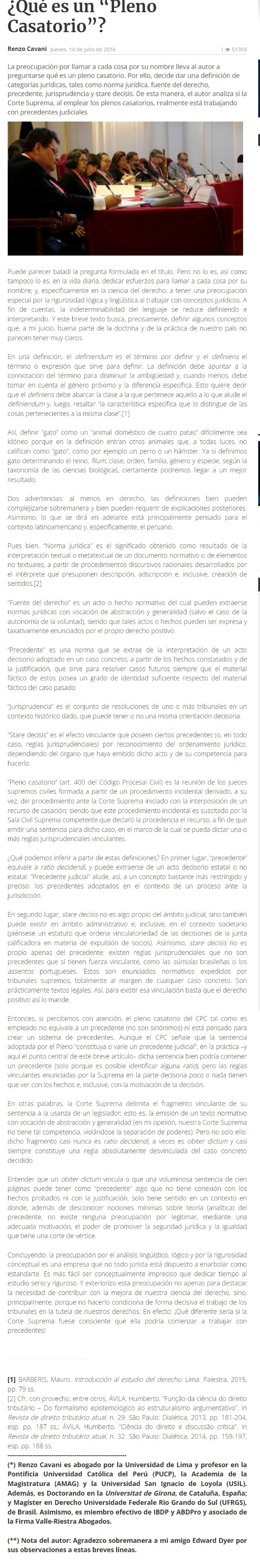 LO S2: Definición y Análisis del Pleno Casatorio en el Derecho - Studocu