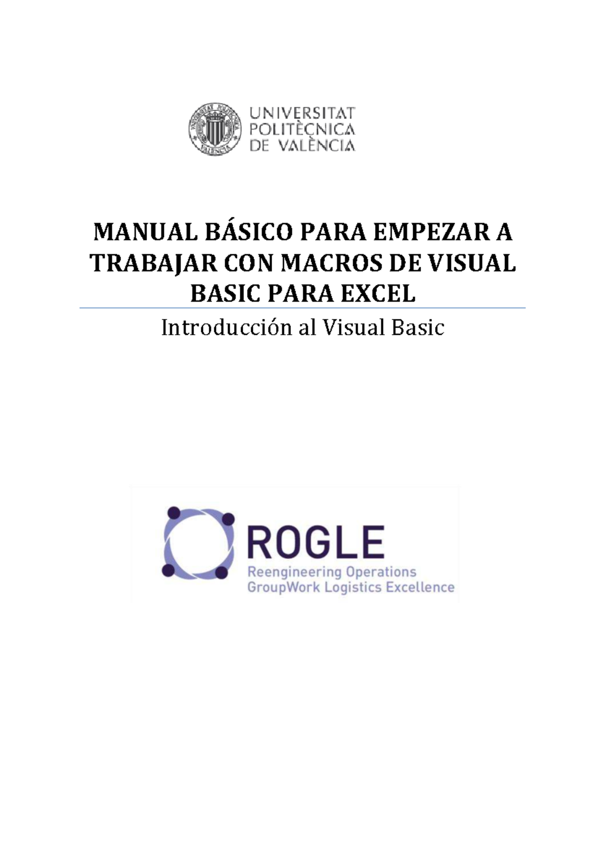 MANUAL BÁSICO DE MACROS EN VISUAL BASIC PARA EXCEL (VBA) - Studocu