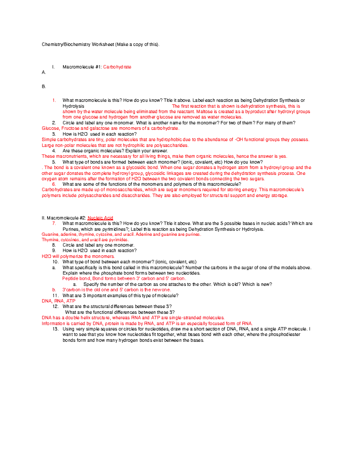 Chemistry Biochemistry Activity Upload - Chemistry/Biochemistry ...