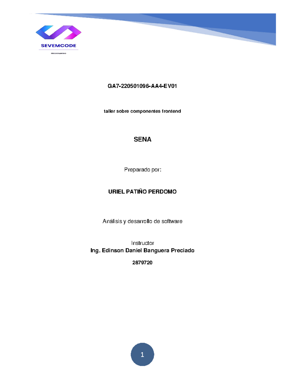 Ga7 220501096 Aa4 Ev01 Taller Sobre Componentes Frontend En React Studocu