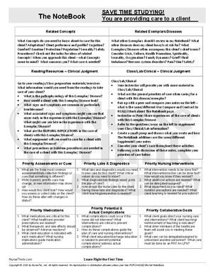 Nurse Think Sample - helps with studying - Copyright © 2019 by NurseTim, Inc. All rights ...