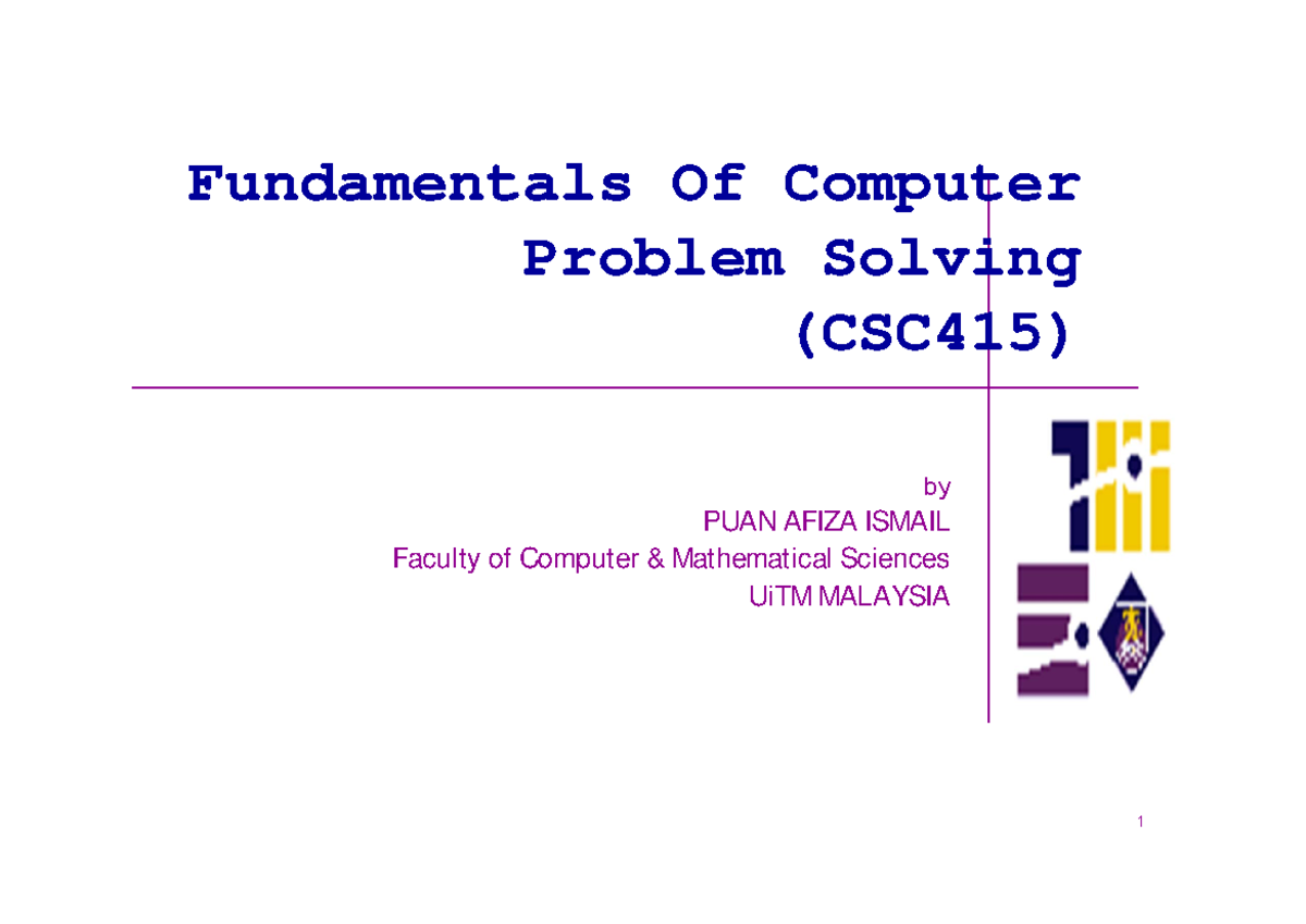 Chapter 6 II - Notes. - Fundamentals Of Computer Problem Solving ...