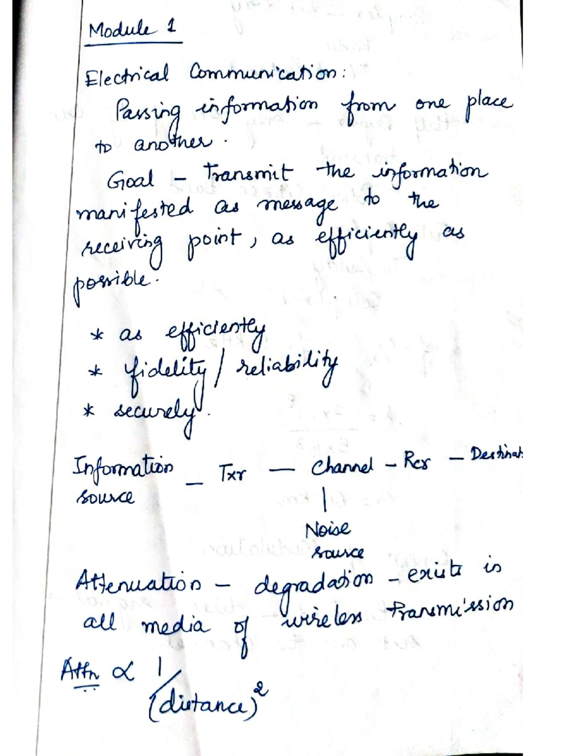 Mod 1 Electrical Communication: Key Concepts and Techniques - Studocu
