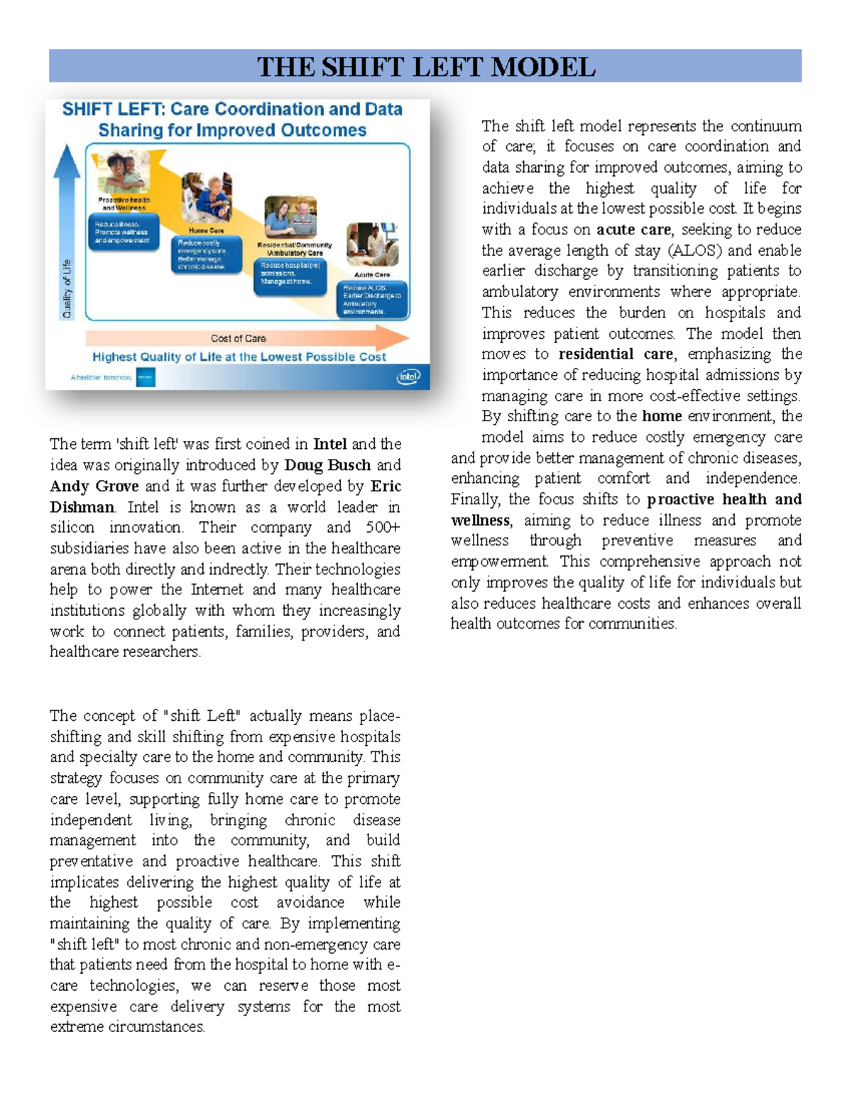 Shift-Left Healthcare Model: Enhancing Care Coordination and Quality ...