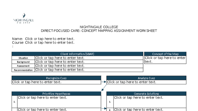 DFC Concept Map Template (Level 2) - NIGHTINGALE COLLEGE DIRECT-FOCUSED ...