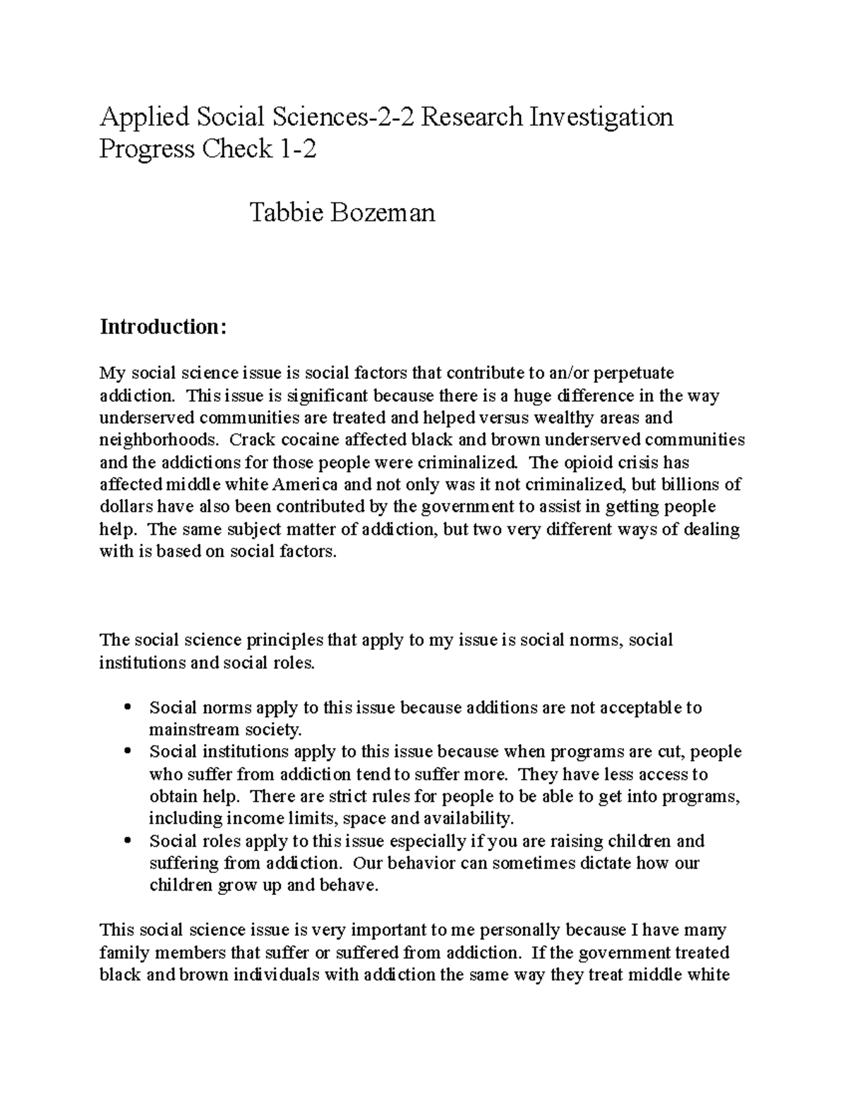 2-2 Research Investigation: Progress Check on Addiction Factors - Studocu