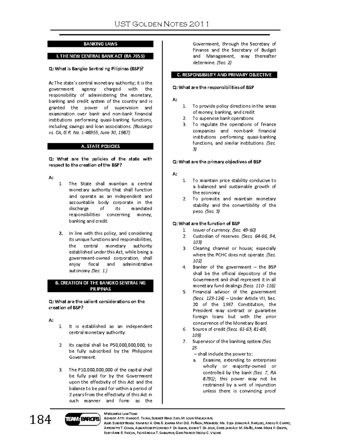 372931651 UST Golden Notes Banking Laws - UST GOLDEN NOTES 2011 ...
