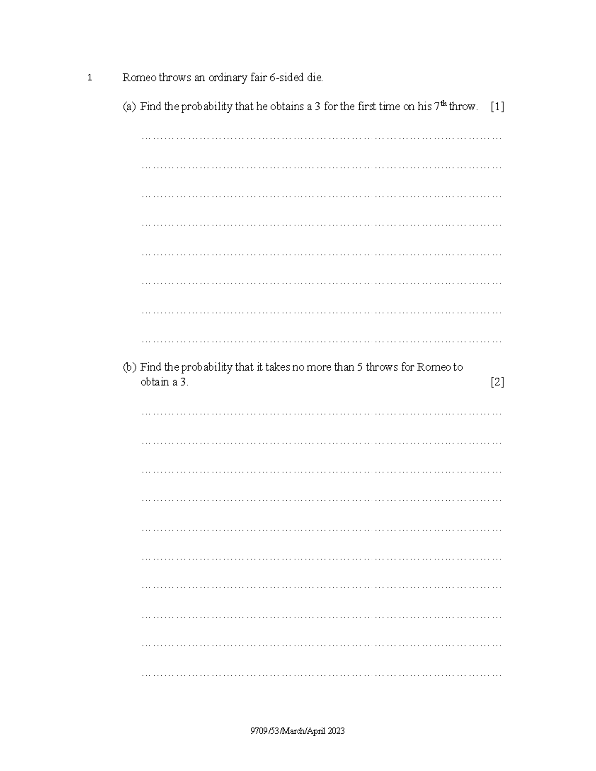 P5 March 2023 - Probability and Statistics Study Notes - Studocu