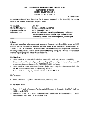 Class 1-3 - Lecture notes - BITS Pilani K. K. Birla Goa Campus 1 ...