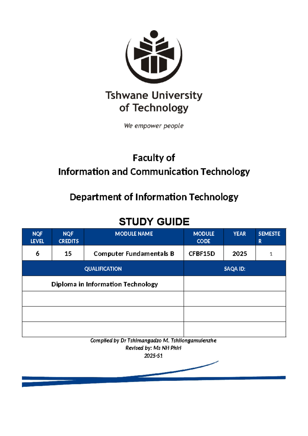 Computer Fundamentals Study Guide CFBF15D - Semester 1, 2025 - Studocu
